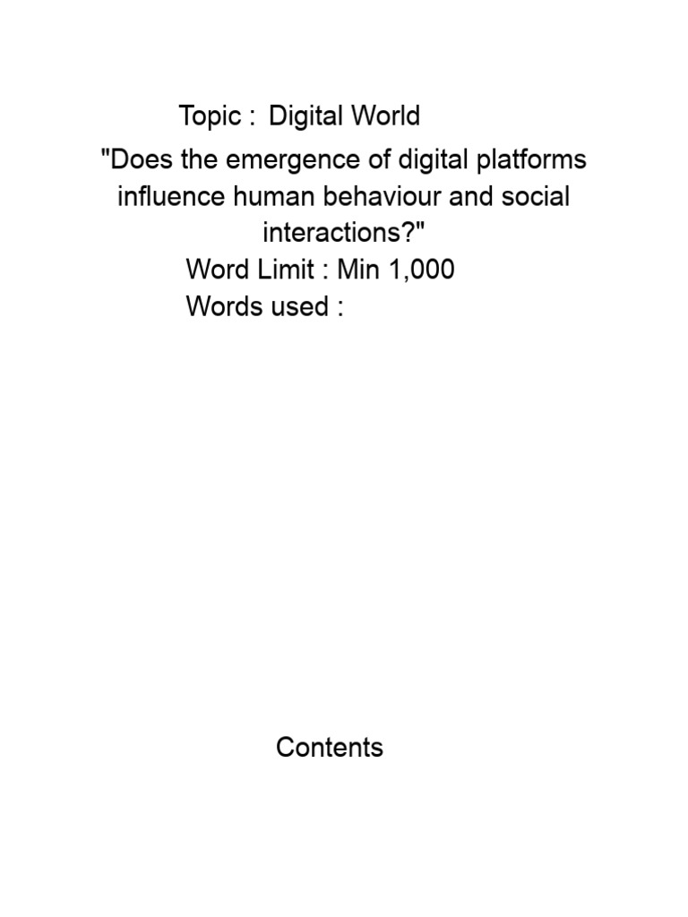 Topic _ Digital World (1) | PDF | Cognition | Social Psychology