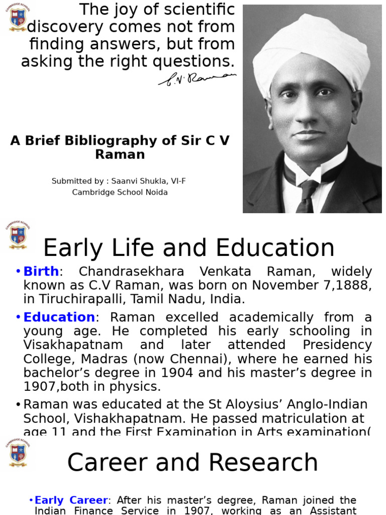 C V Raman | PDF | Atomic | Electromagnetic Radiation