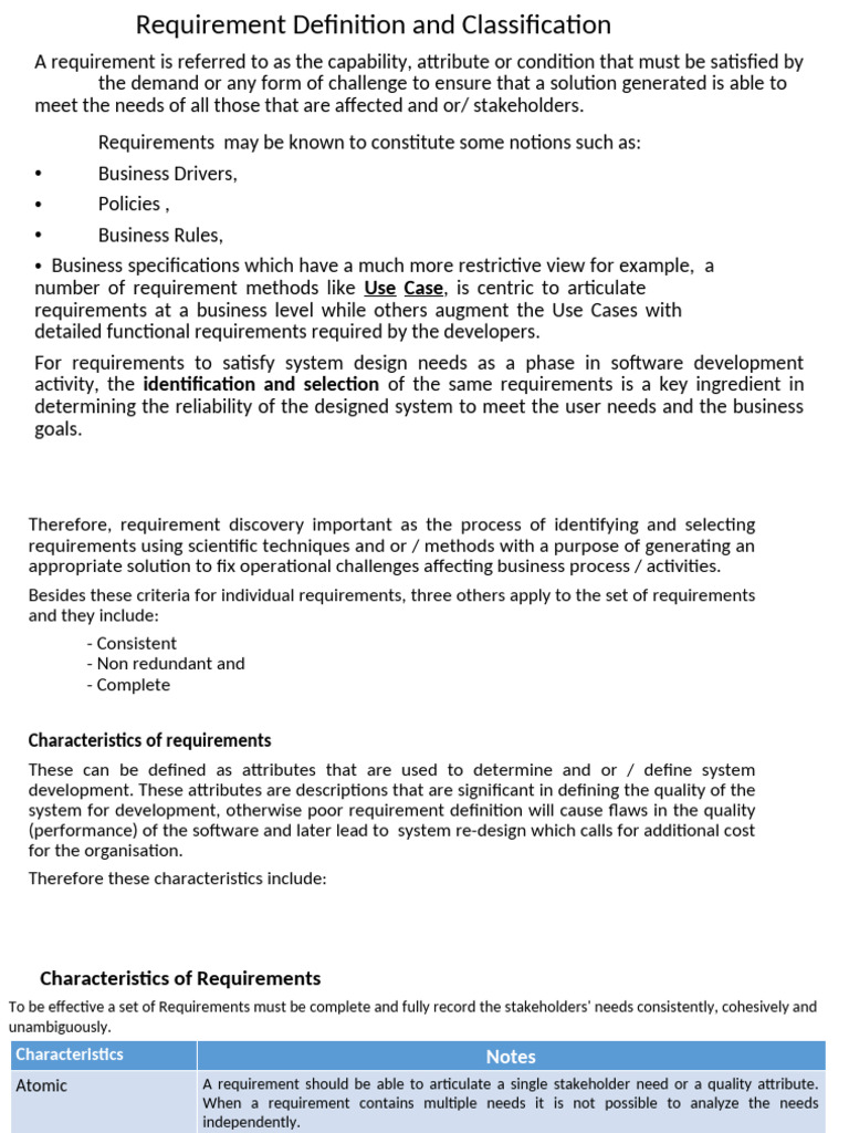 Requirements Definition and Classification | PDF | Use Case | System