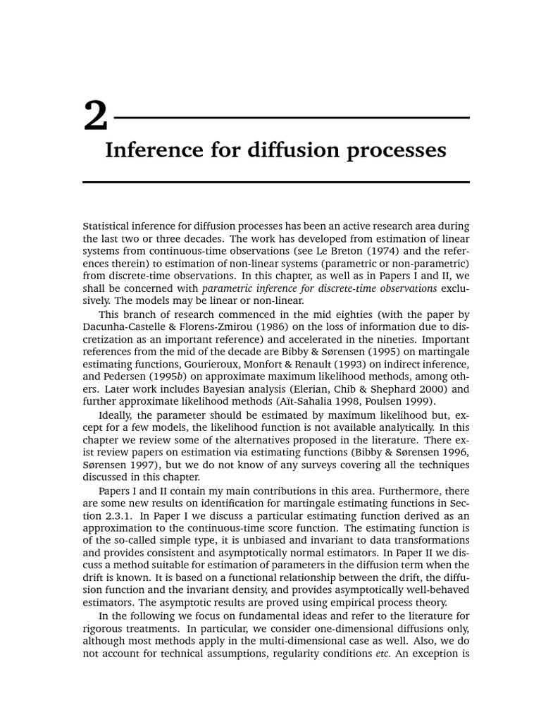 0 Inference for Diffusion Processes | PDF | Estimator | Statistical ...