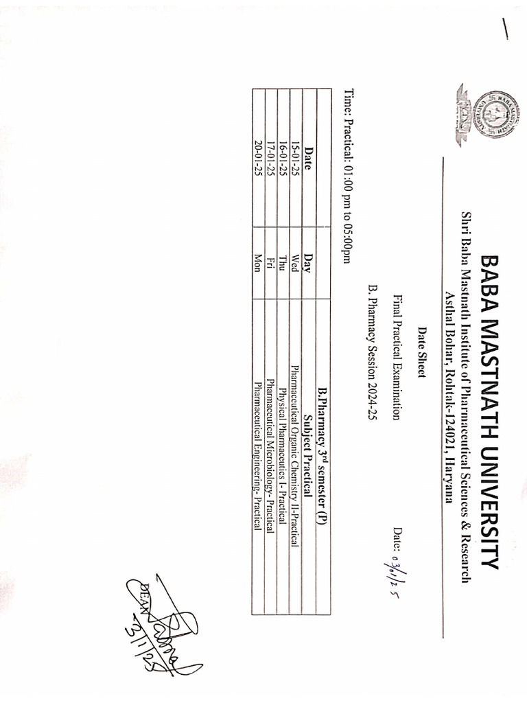 B.pharma 3rd Sem Final Practical | PDF