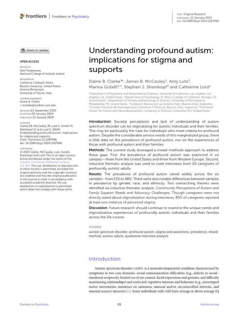 understanding Profound autism | PDF | Autism Spectrum | Social Stigma