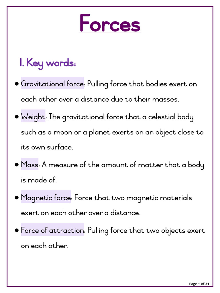 1. Forces | PDF | Force | Weight