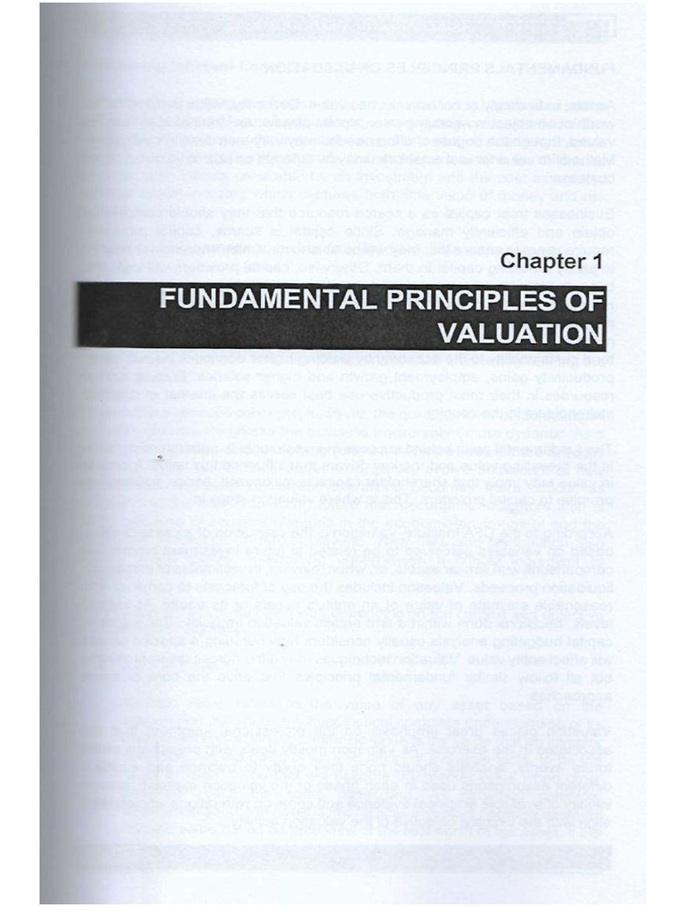 Chapter 1 - Fundamentals of Valuation | PDF