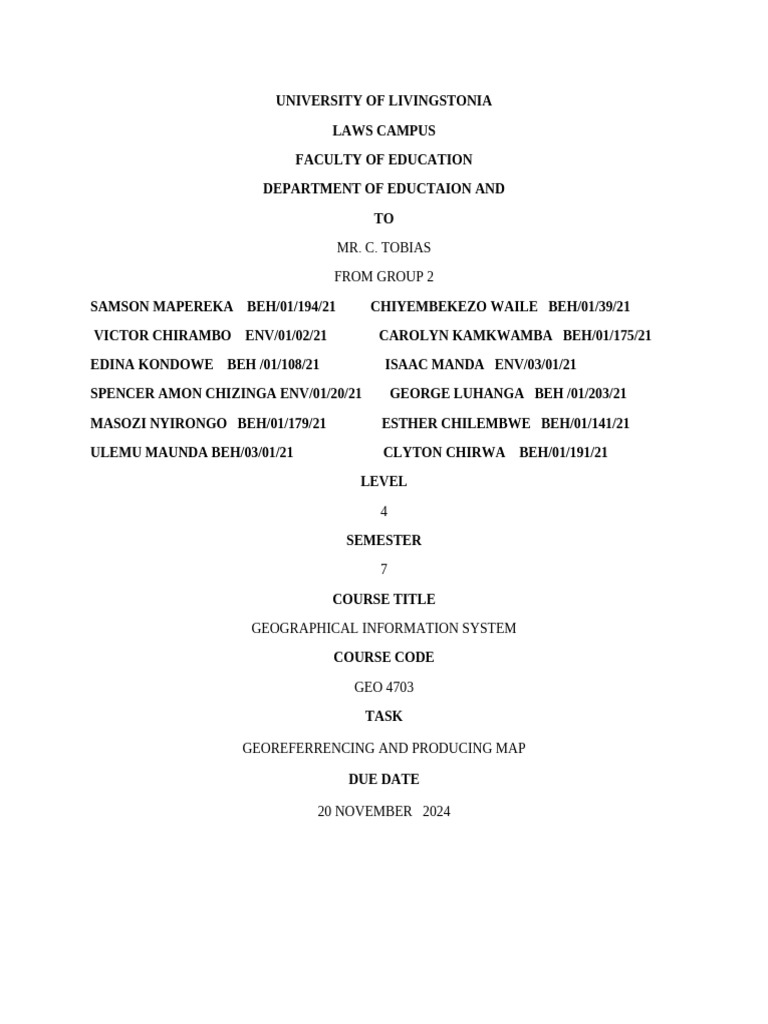 Group 2-Georeferencing Project 22222 | PDF