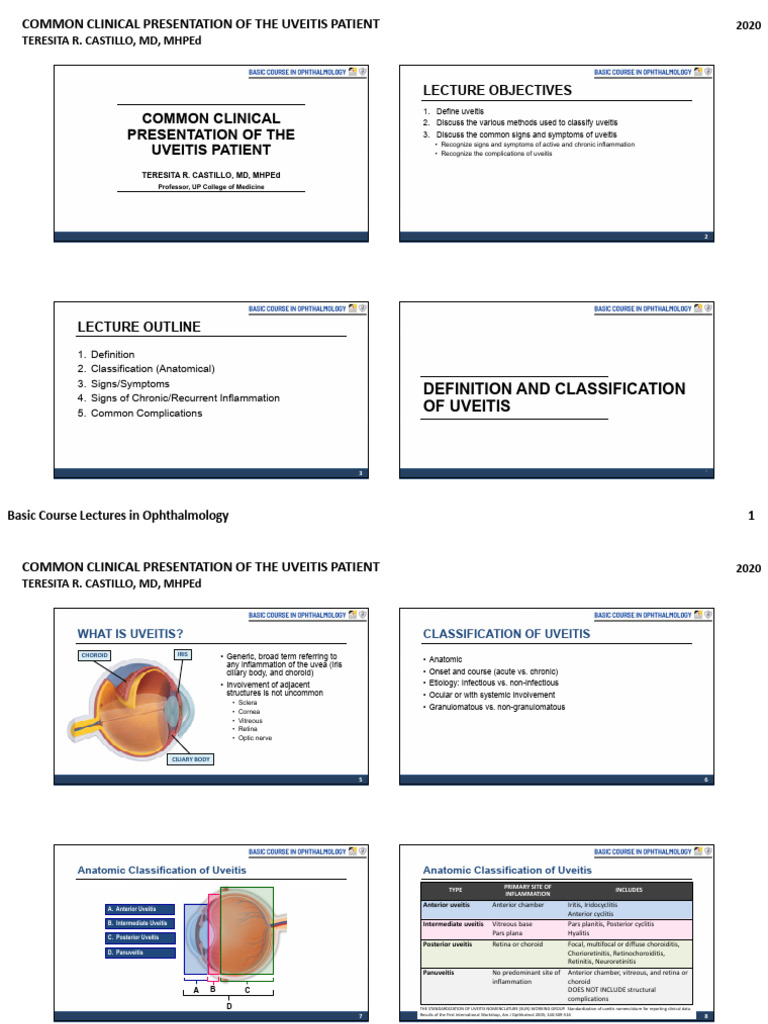 Handout - TCastillo - Common Clinical Presentation of Uveitis Patients ...
