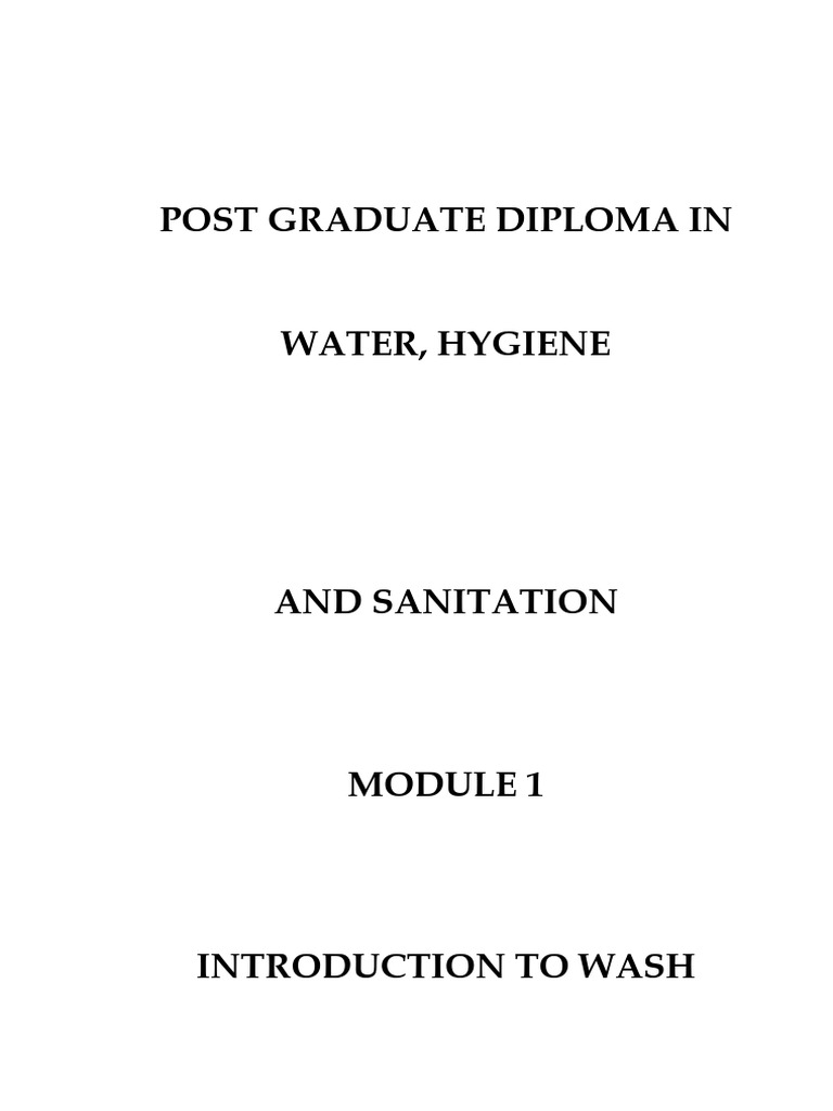 WASH Module 1 Notes | PDF | Wash | Sanitation