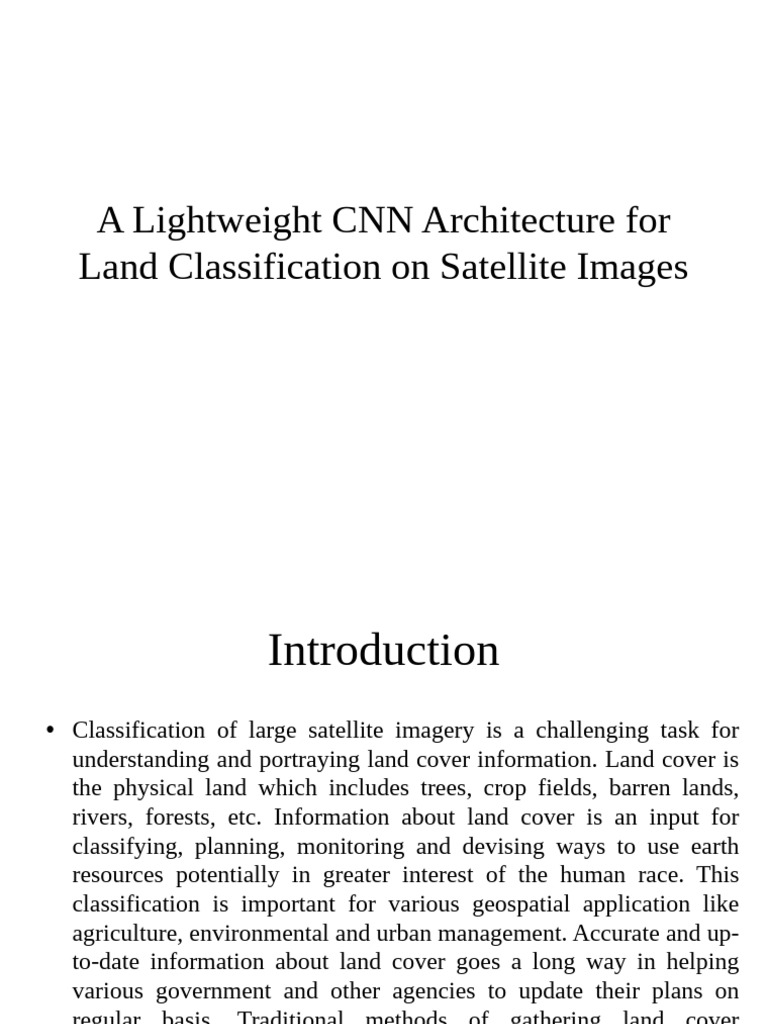 A Lightweight CNN Architecture For Land Classification On | PDF | Deep ...