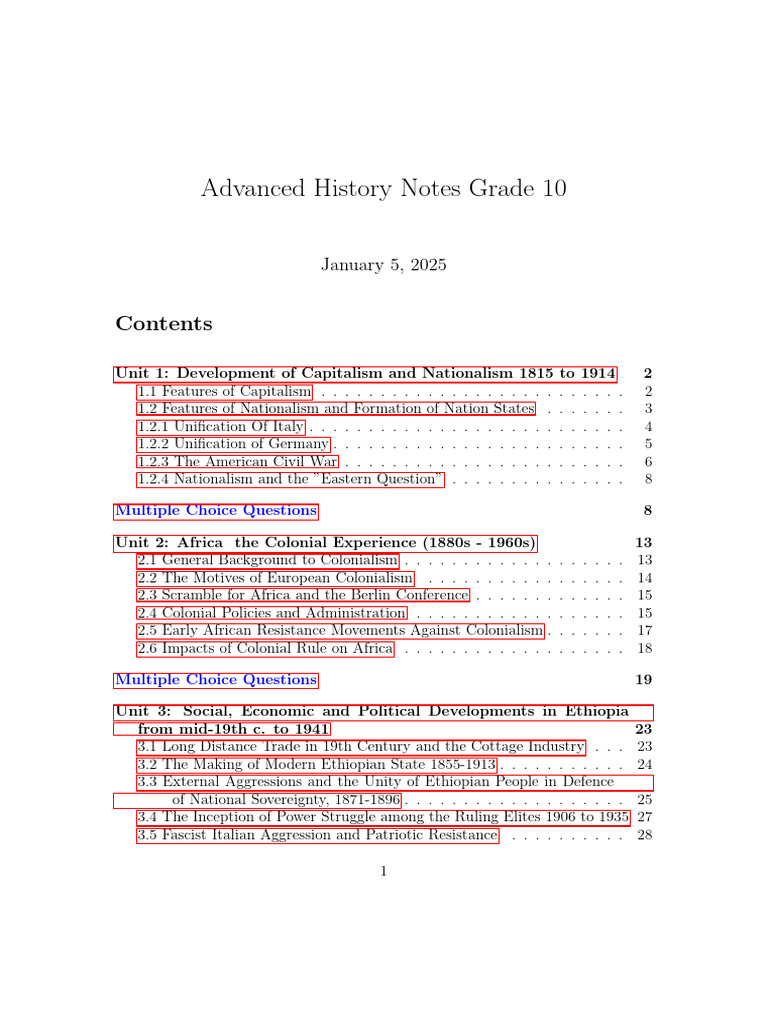 Advanced History Notes Grade 10-1 | PDF | Abolitionism | Capitalism