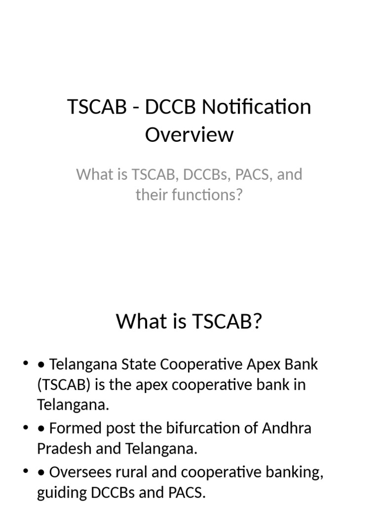 TSCAB DCCB Notification Presentation | PDF