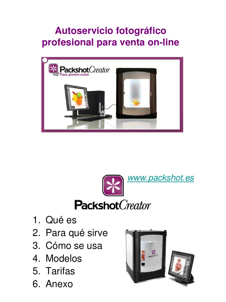 Fotografía de Producto con PackshotCreator | PDF | Fotografía aérea ...