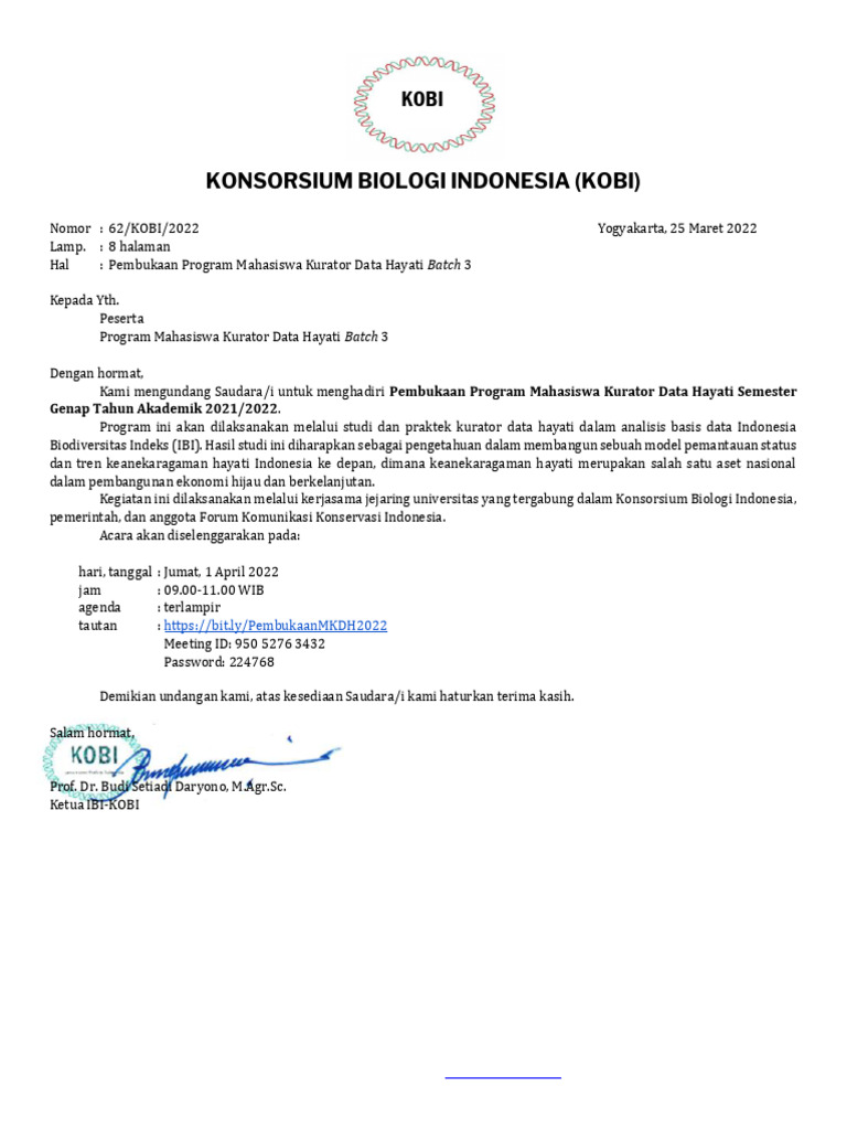 Undangan Pembukaan MKDH Batch 3 - 62 - Peserta | PDF