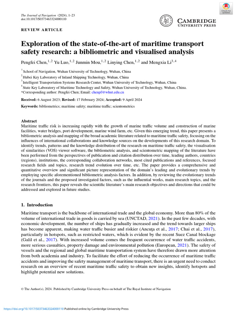 Maritime Transport Safety Research Review | PDF | Risk | Data