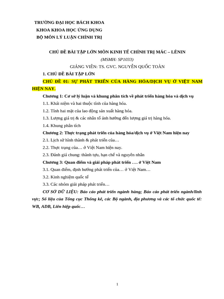 Chủ đề Và Quy định Làm Btl Môn Ktct Toàn Pdf 0235