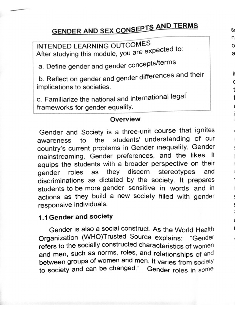 Gender Society Part 1 | PDF