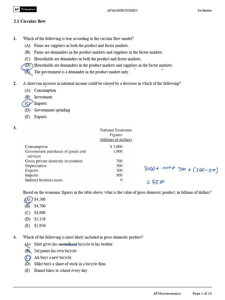 2.1 Circular Flow Diagrams 2 | PDF | Consumption (Economics) | Gross Domestic Product