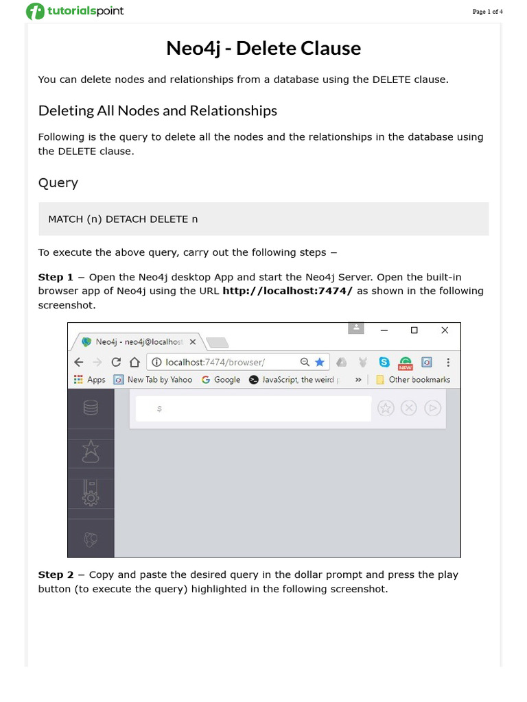 Neo4j DELETE Clause Guide | PDF