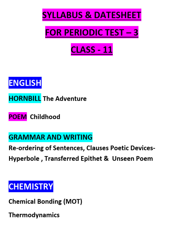 Syllabus & DS PT3 - 11 | PDF