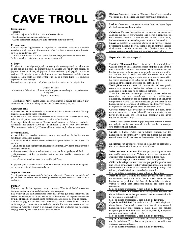 Juego de Estrategia: Cave Troll | PDF