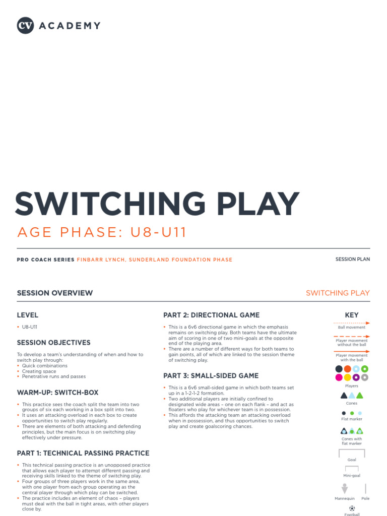 Finbarr Lynch Sunderland U10 Switching Play | PDF