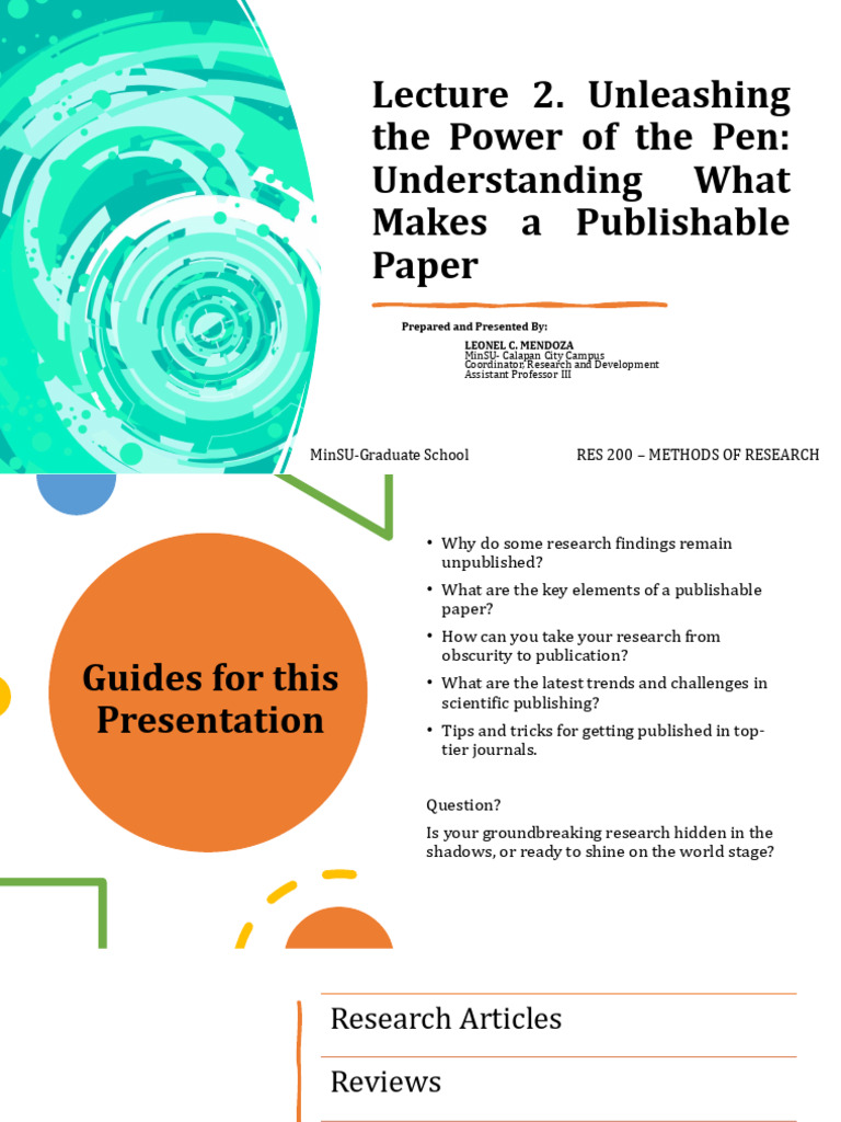 Lecture 2_ Unleashing the Power of the Pen | PDF | Systematic Review ...