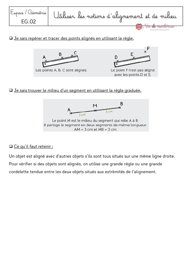 Notion Alignement Et Milieu | PDF