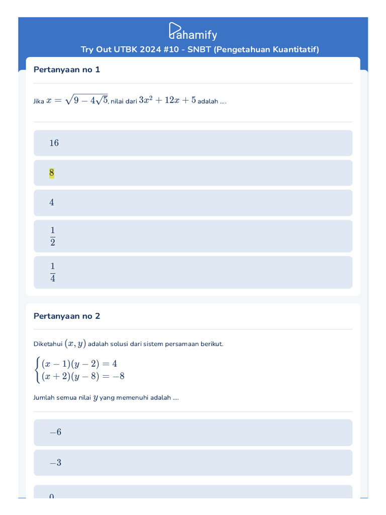 Try Out UTBK 2024 #10 - Done | PDF