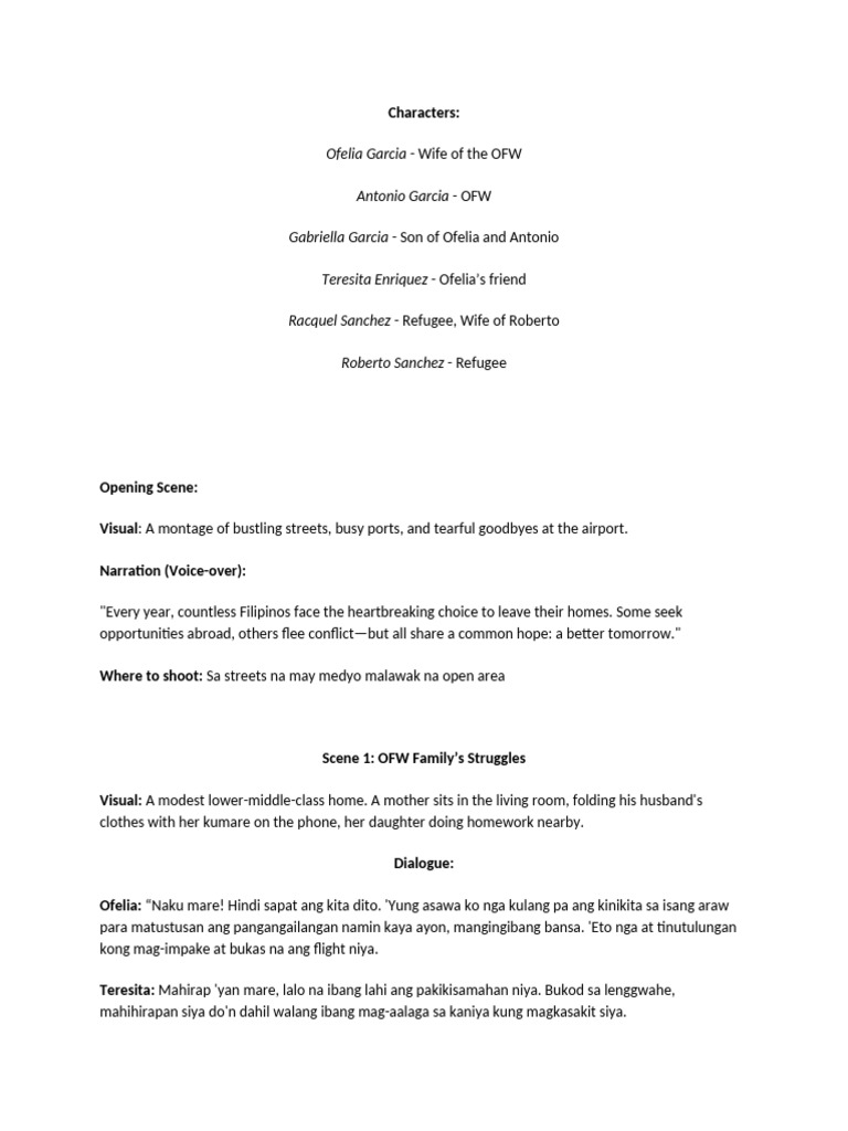 UCSP Film Script | PDF