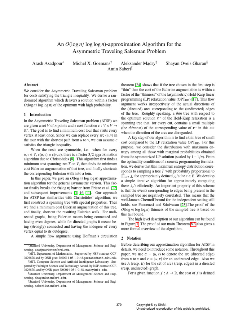 An O (Log N % Log Log N) - Approximation Algorithm | PDF | Mathematical ...