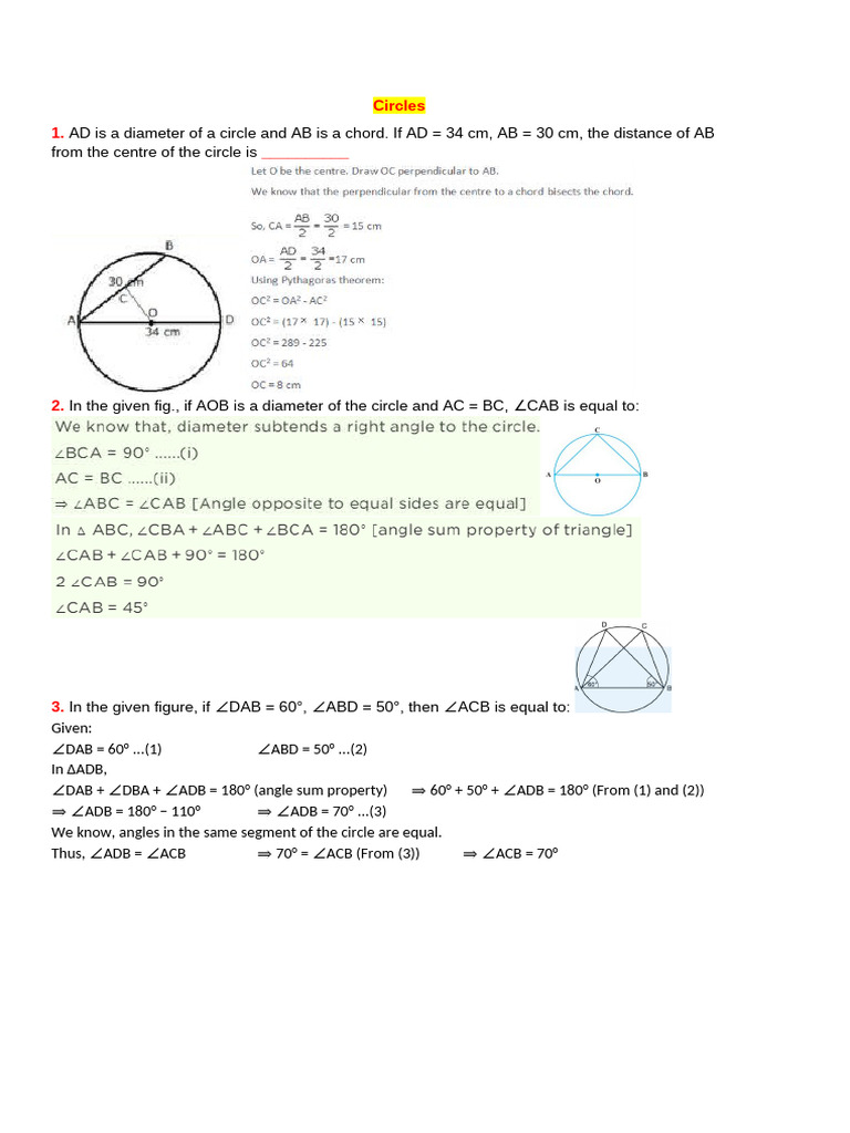 Class 9 Maths - Final REVISION 3 | PDF | Circle | Triangle Geometry