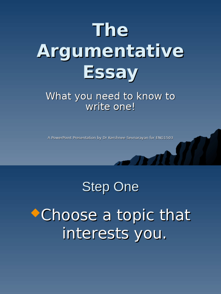 The Argumentative Essay | PDF | Essays | Writing
