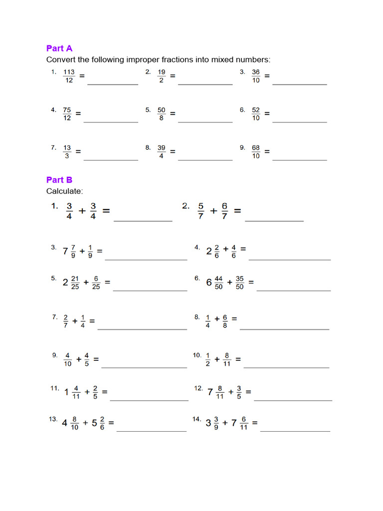 Addition_subtraction of fractions | PDF