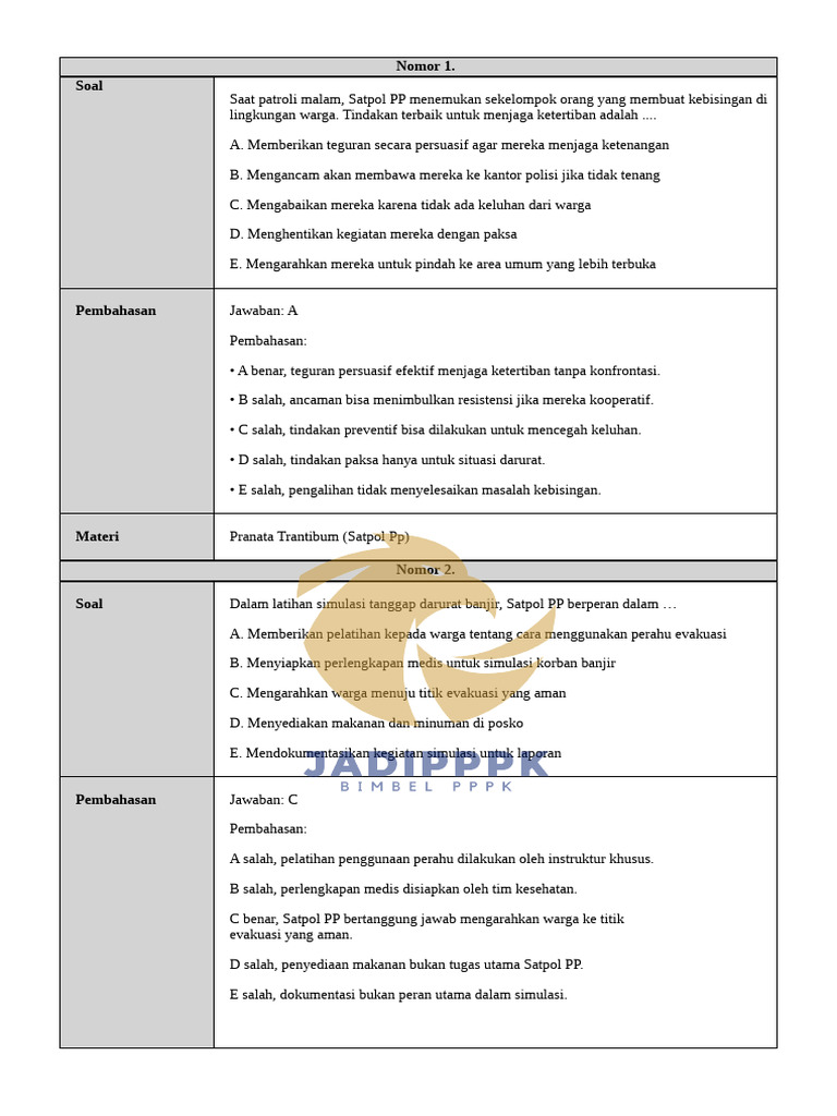 soal pranata 1 | PDF