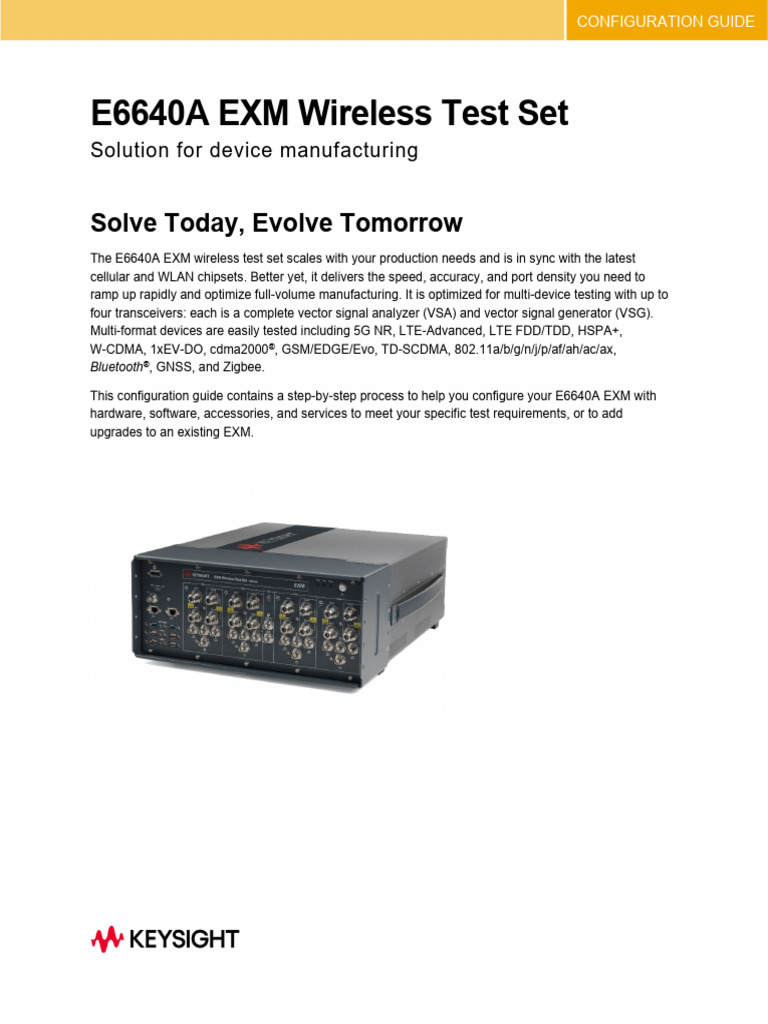 E6640A EXM Configuration Guide | PDF | Hertz | Lte Advanced