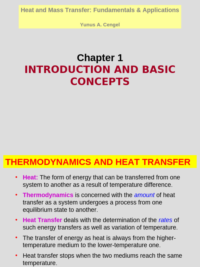 Heat 4e Chap01 Lecture | PDF | Heat Transfer | Heat
