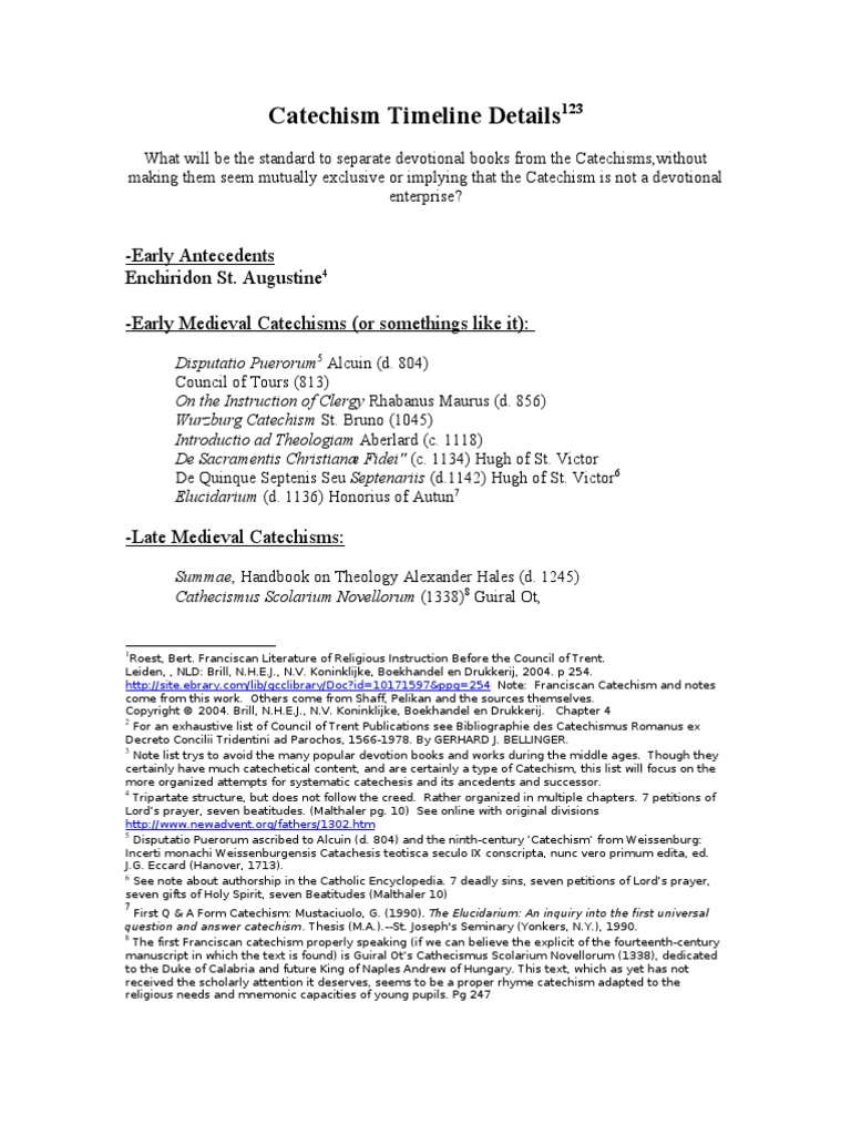 Catechism Timeline Details | PDF | Catholic Church | Ancient ...