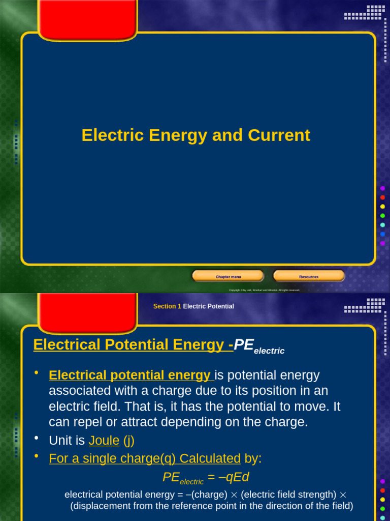 Electric Potential and Current (1) | PDF | Capacitance | Electric Current