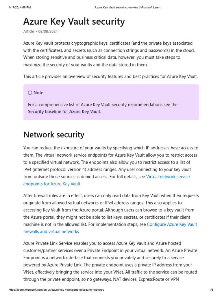 Azure Key Vault 2 | PDF | Computer Network | Transport Layer Security