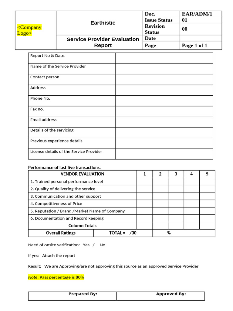 ETS PUR 02 Service Provider Evaluation Report | PDF