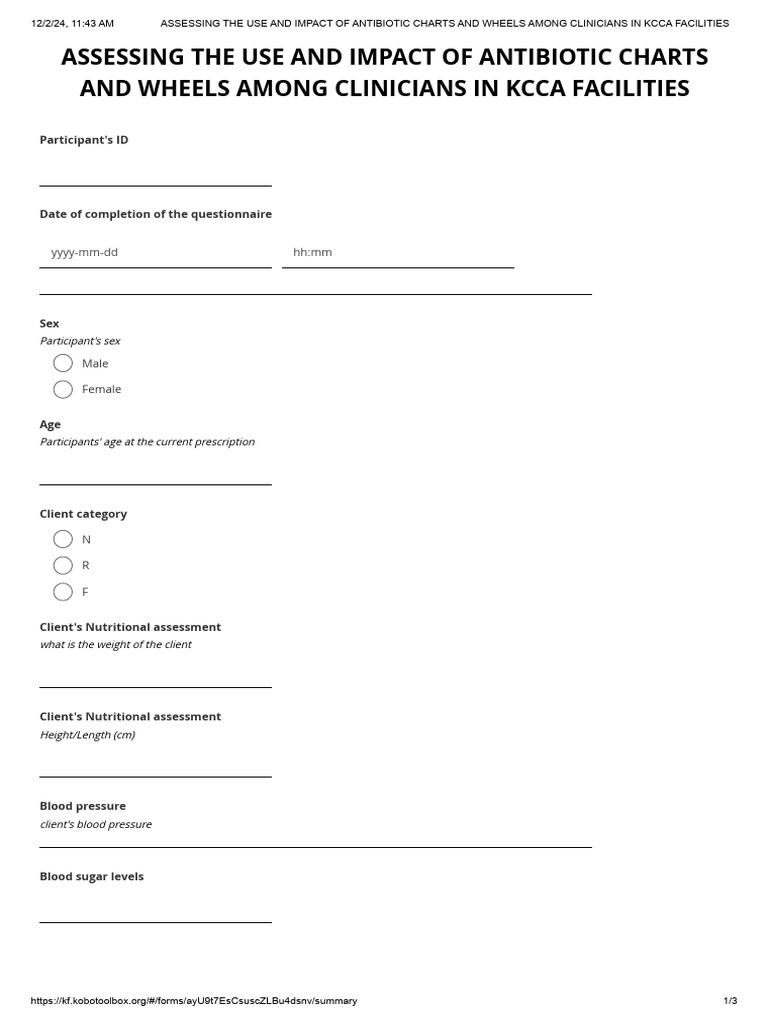 ASSESSING THE USE AND IMPACT OF ANTIBIOTIC CHARTS AND WHEELS AMONG CLINICIANS IN KCCA FACILITIES ...