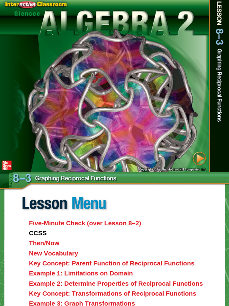 8.3 Graphing Reciprocal Functions (Green) | PDF | Function (Mathematics ...