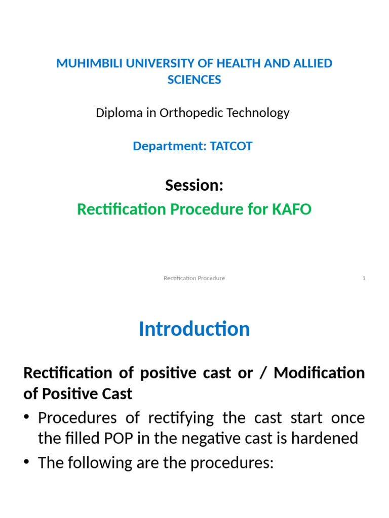 KAFO Cast Rectification Guide | PDF | Foot | Ankle