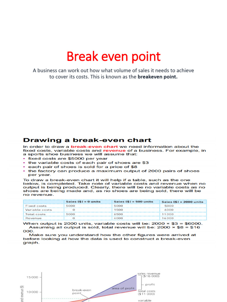 Break Even Point | PDF