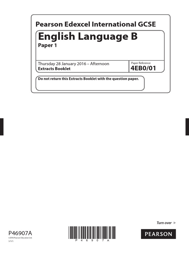 January 2016 in - Paper 1 Edexcel (B) English Language IGCSE | PDF ...