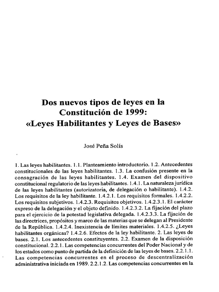 Peña Solis - Dos Nuevos Tipos de Leyes en La CRBV 1999 | PDF