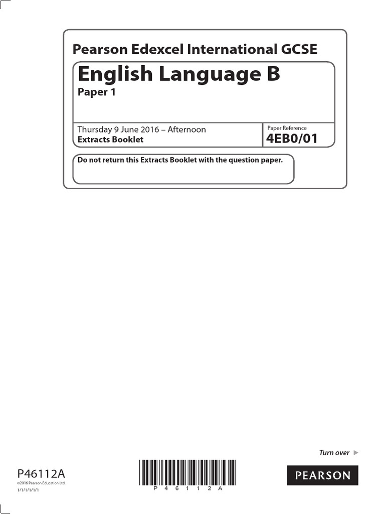 June 2016 in - Paper 1 Edexcel (B) English Language IGCSE | PDF ...