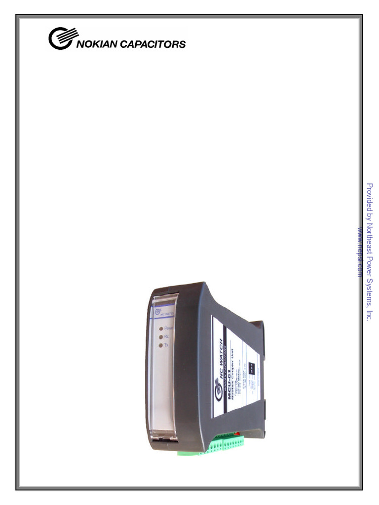 Nokian-Capacitor-NC12-Controller-Modbus-Manual | PDF | Optical Fiber | Power Supply