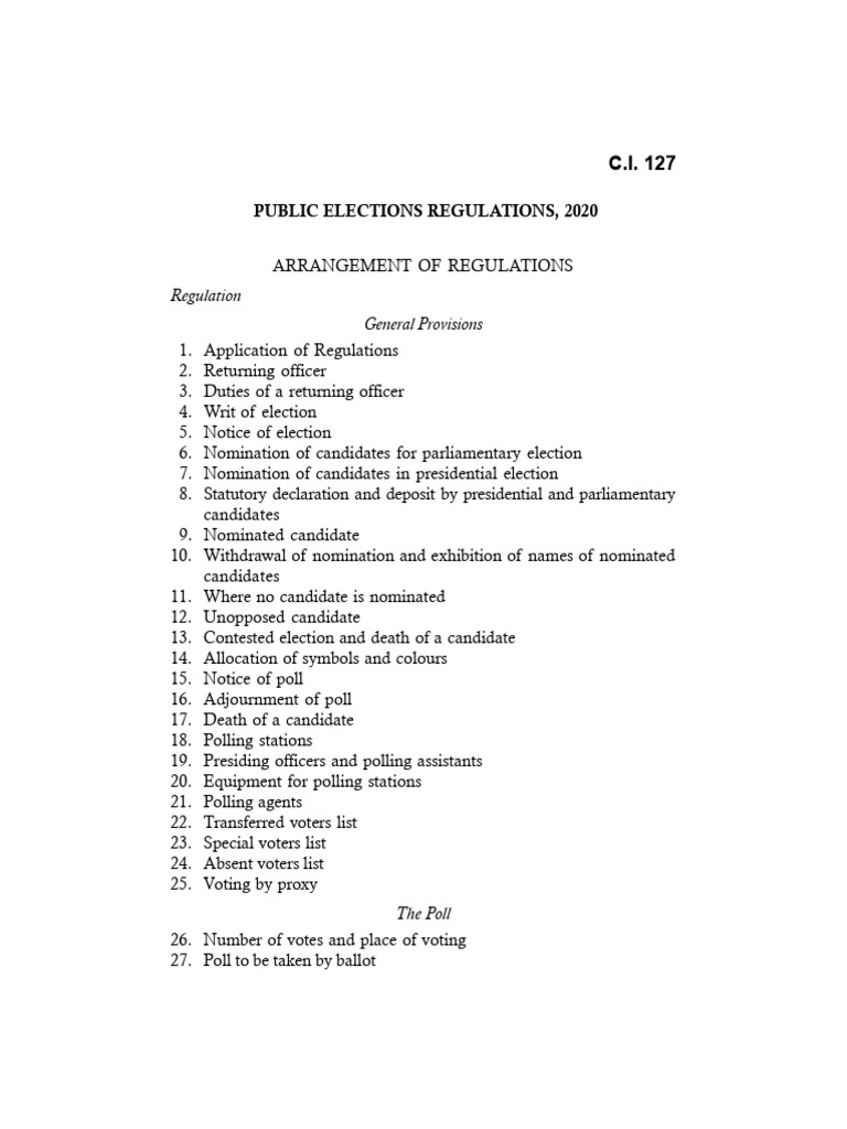 Public Elections Regulations Overview | PDF | Voting | Proxy Voting