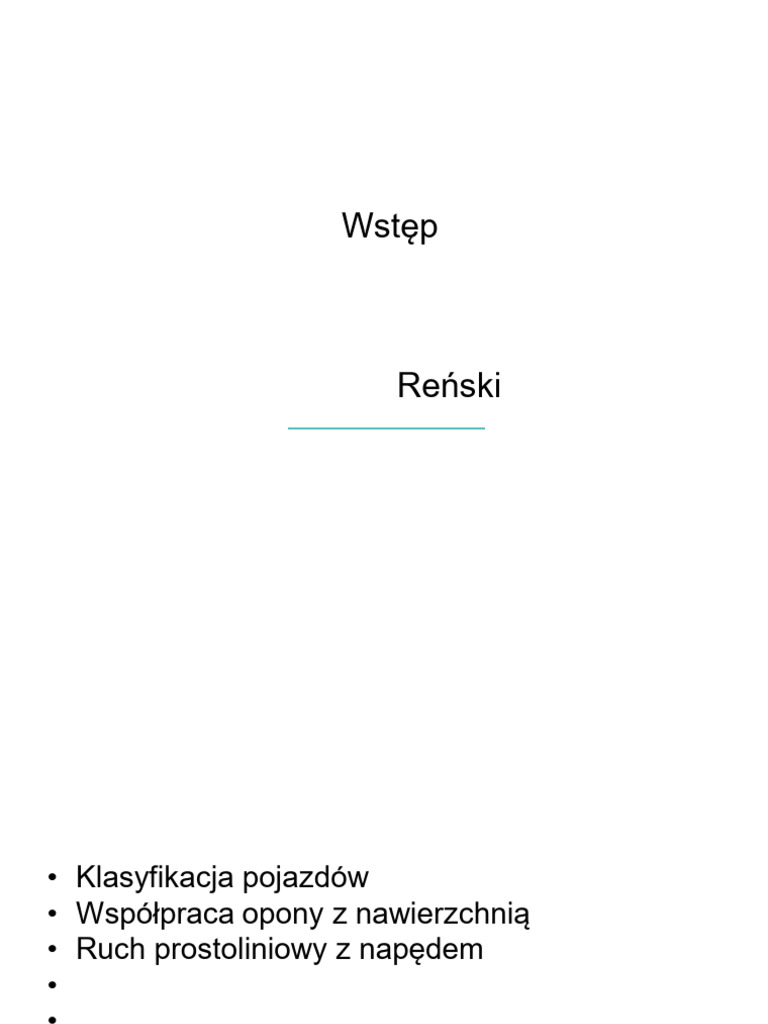 Pojazdy 1 Wstep 2020 | PDF