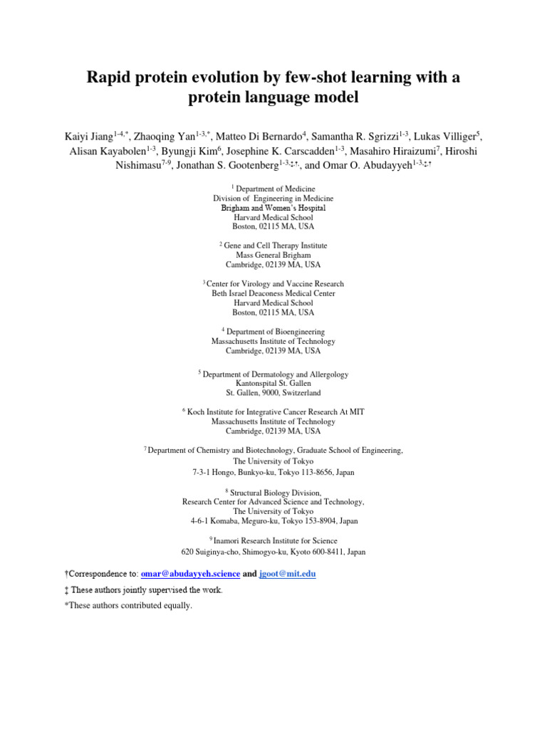 Jiang 等 - 2024 - Rapid Protein Evolution by Few-shot Learning With a Protein Language Model ...